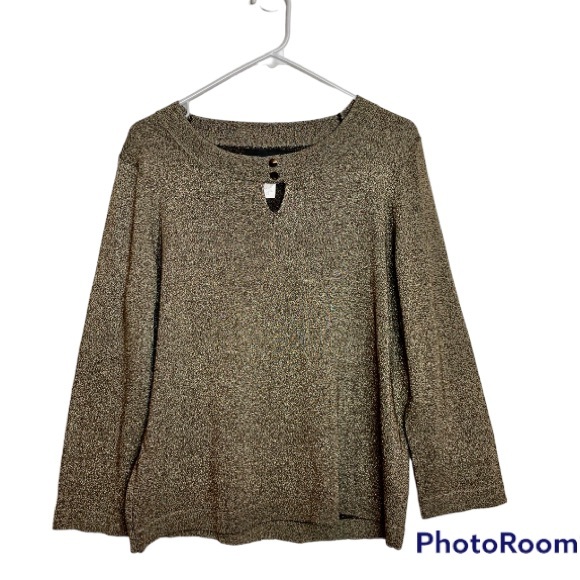 Jones New York | Sweaters | Jones New York Black And Gold Metallic ...